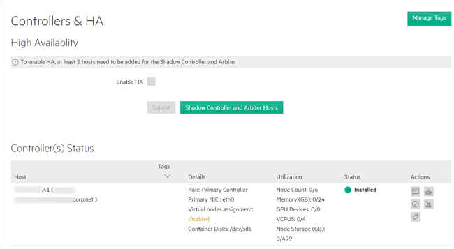 The Controllers & HA Screen