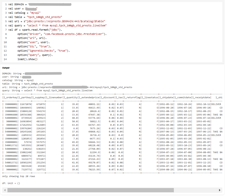 Using Spark to Query EzPresto